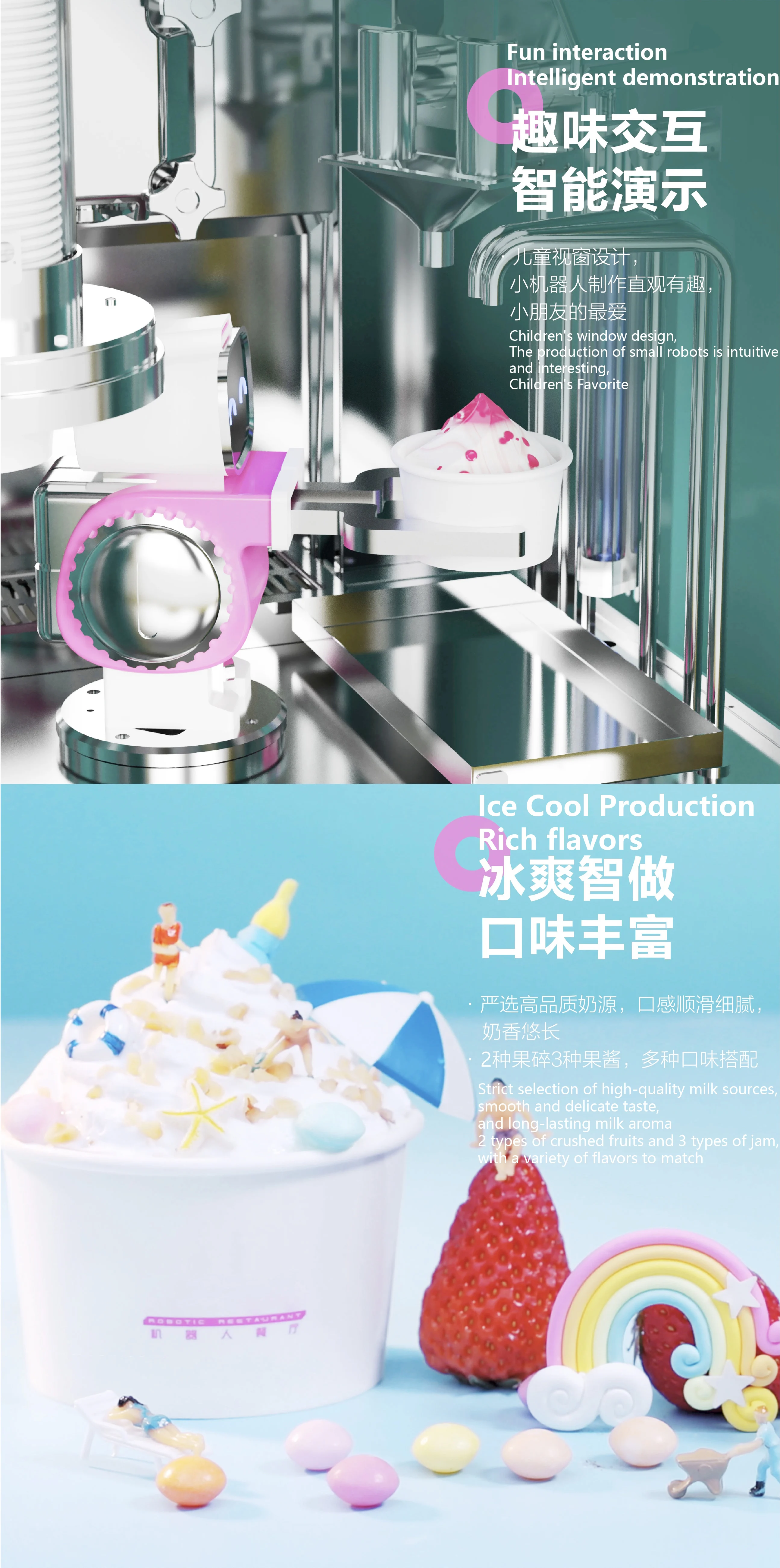 Commercial Fully Automatic Soft Ice Cream Vending Machine With 3 Types ...