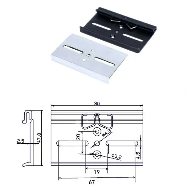 Spring Loaded 35mm Aluminum Din Rail Fixed Clamp Fasten Clip For Relay ...