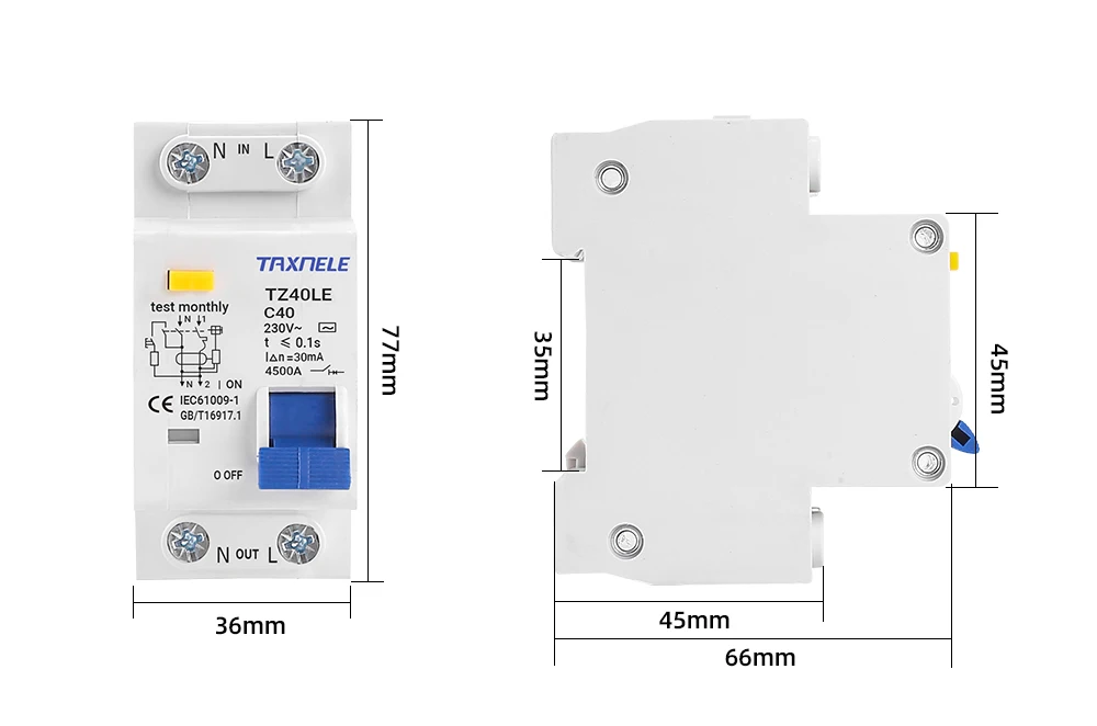 Rcbo Mcb Dpnl Residual Current Circuit Breaker 1p+n Dz40le Epnl Over ...