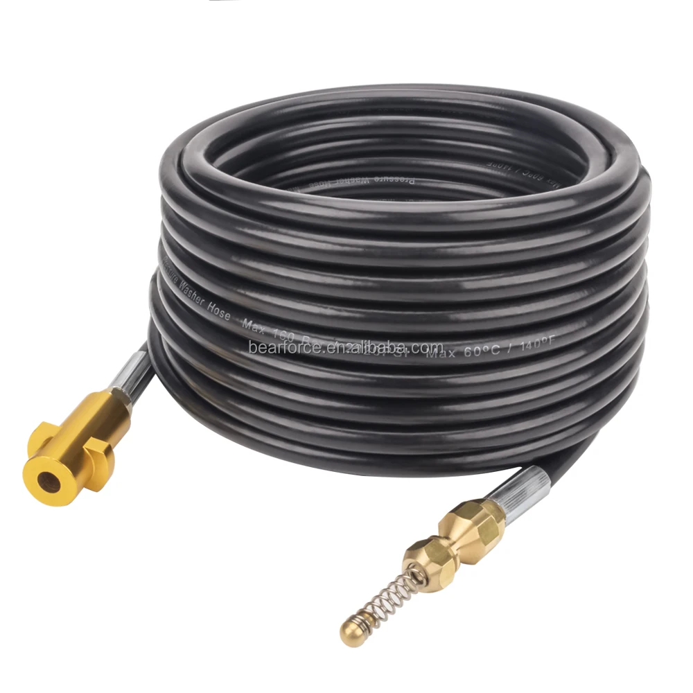 Pressure Washer Sewer Drain Cleaning Hose Kit with Spring Jet Nozzle ...