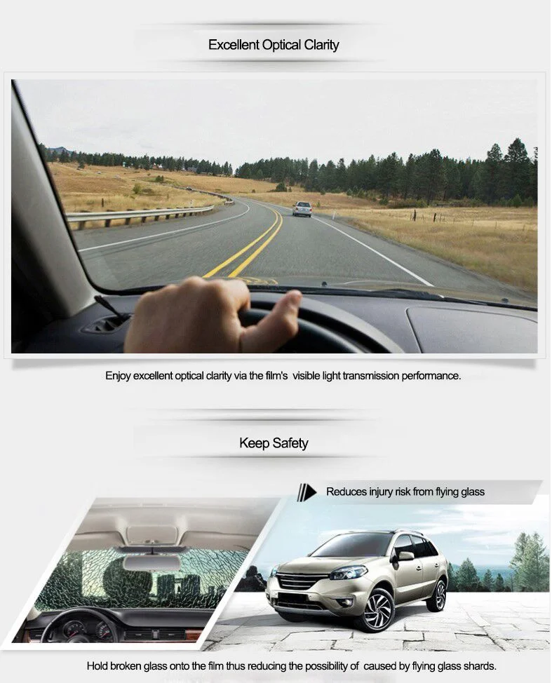 Self-Adhesive IRR99% Solar Control Car Window Film With Ultra Clear ...