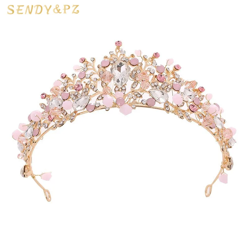 Children Princess Crown Headwear Performance Crown Crystal Diamond ...