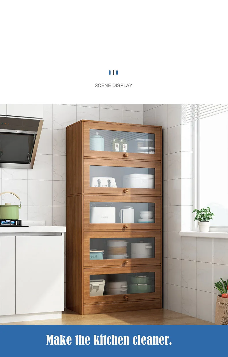 Kitchen Multi Functional Clamshell Type Storage Cabinet Floor Multi ...