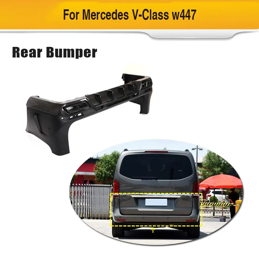Dry Carbon Fiber Rear Bumper for Mercedes V Class W447 2015-2019 ...