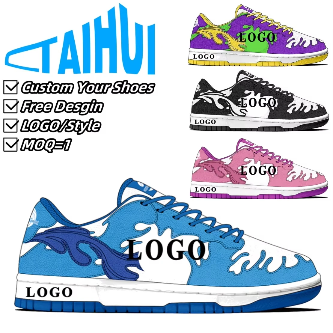 Custom Logo Man Sneakers Fashion Casual Designer Sneakers Leather ...