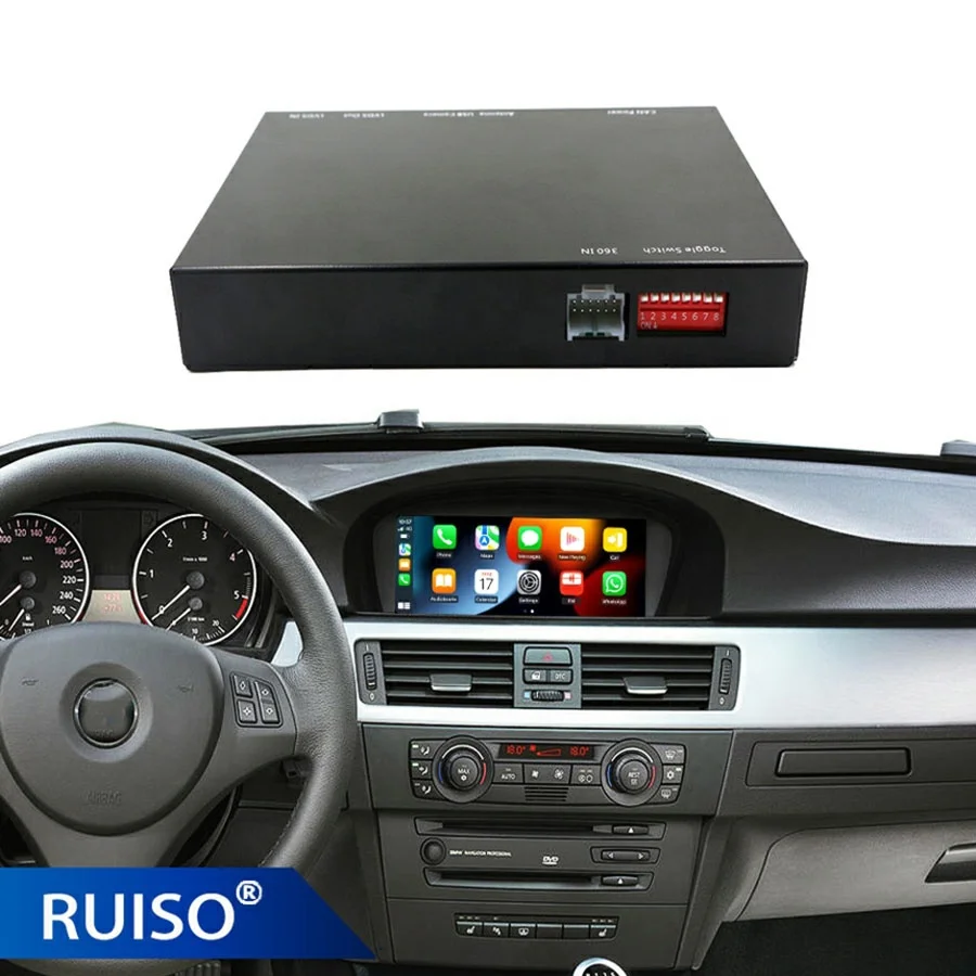 RUISO Wireless CarPlay Android Auto Decoding Box For BMW 3/5 Series E90 ...