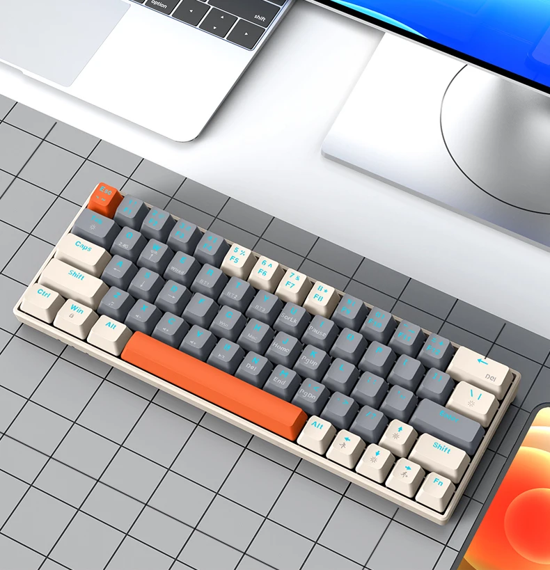 Fashion 63 Keys Keyboard 60% Rgb Led Backlit Mechanical Keyboard ...