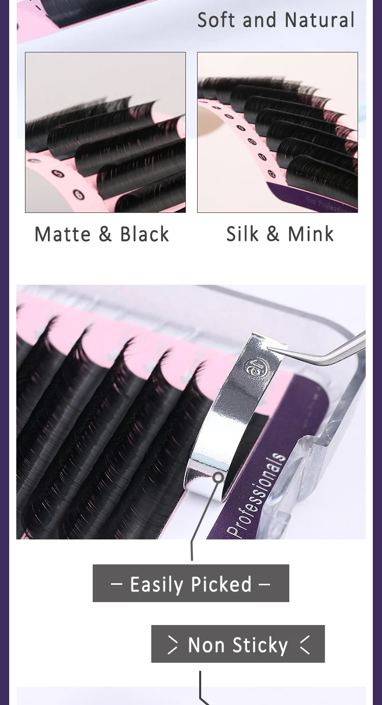 20 Mix Individual Easy Fanning Eyelash Extensions Supplies Brown ...