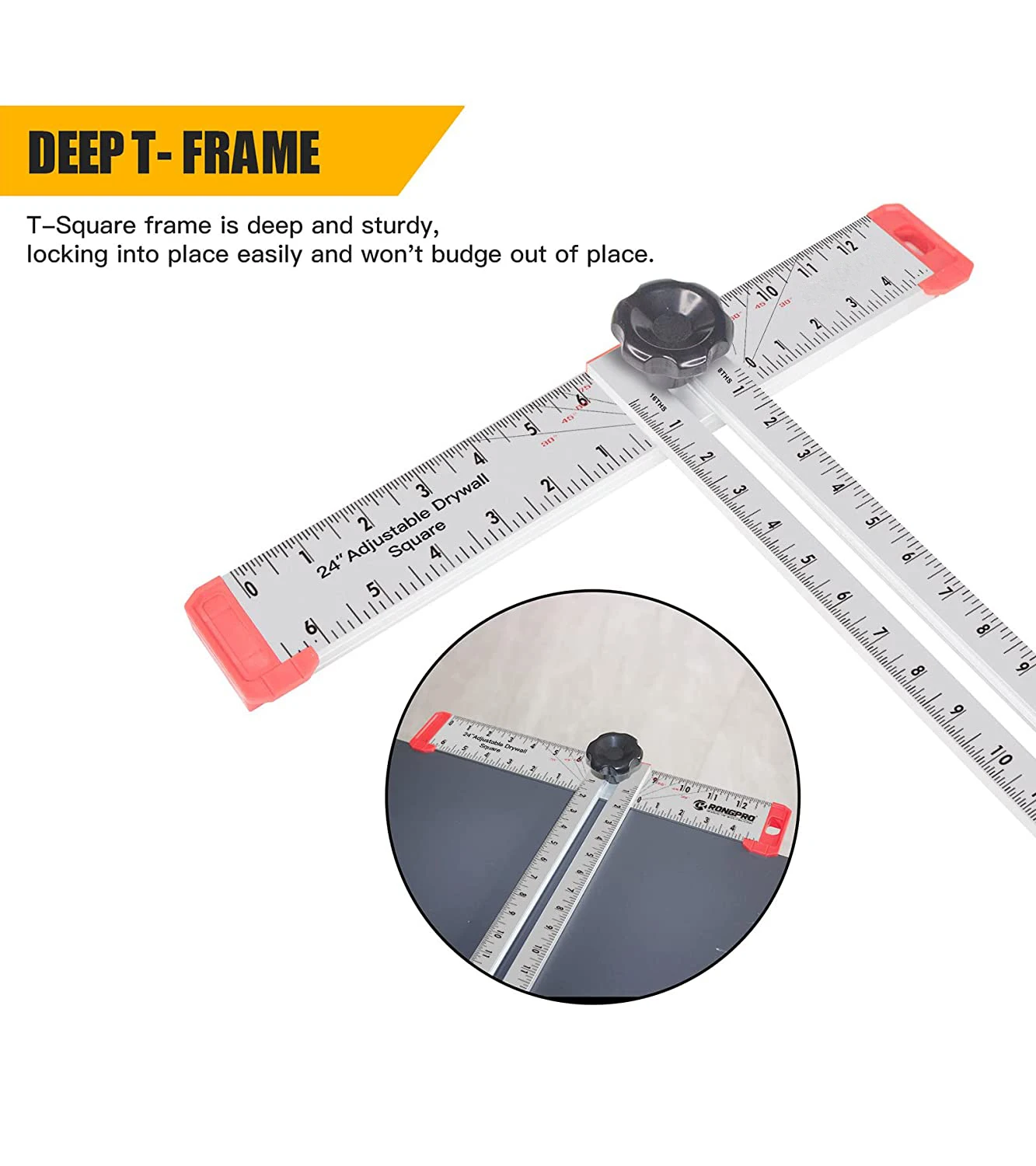 Accurate Calibration 24'' 36'' 48'' Adjustable T-Square Ruler Measuring ...
