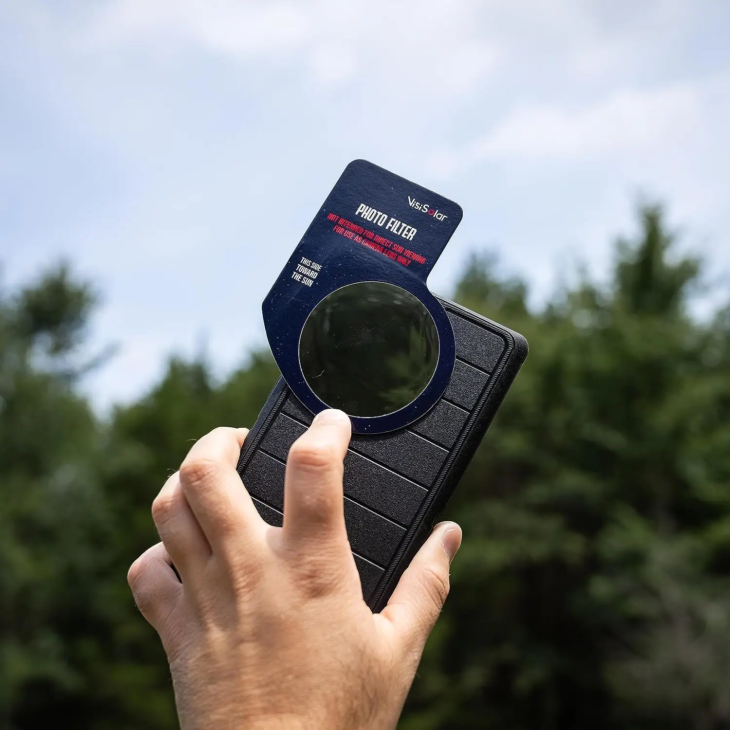 Paper Hand Hold Solar Eclipse Viewer Smartphone Solar Imaging Photo ...
