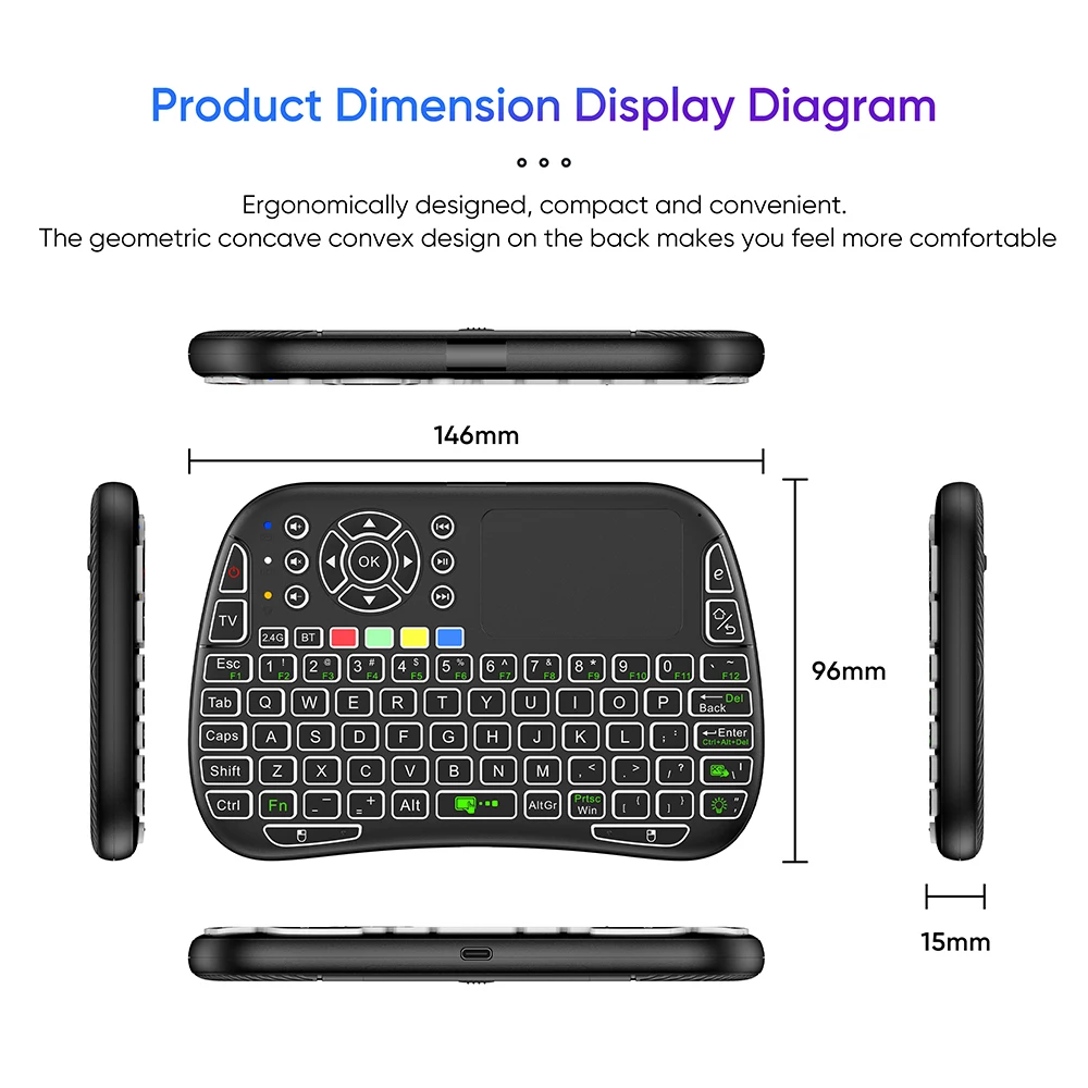 M9 Mini Wireless Keyboard Touchpad Combo Bt Rgb Air Mouse Voice Control ...