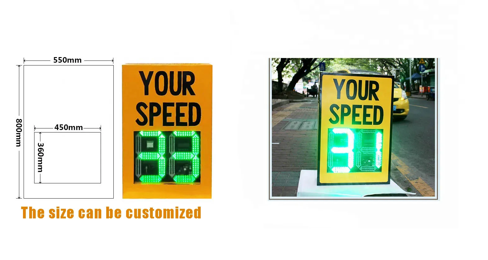 LED Solar Power Radar Speed Sign - Enhance Road Safety