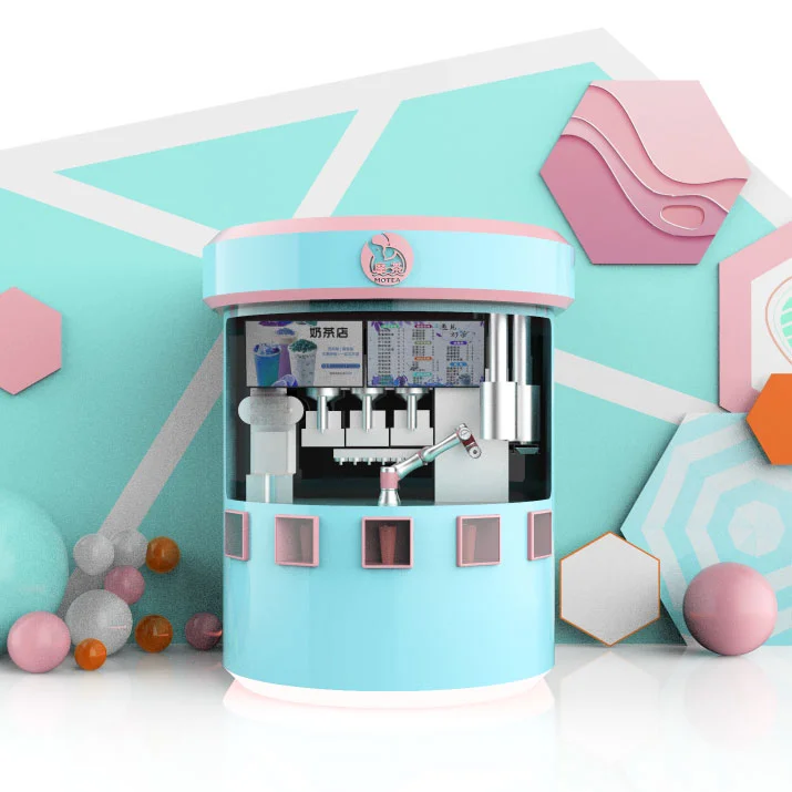 Smart Fully Automatic Milk Tea Vending Machine Robot Arm Make Boba Tea ...
