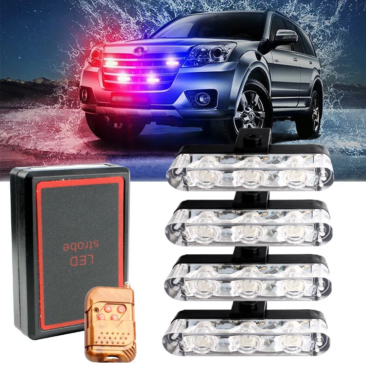 Car Front Grill Led Turning Signal Light Led Bulb Red Blue Front Grille ...