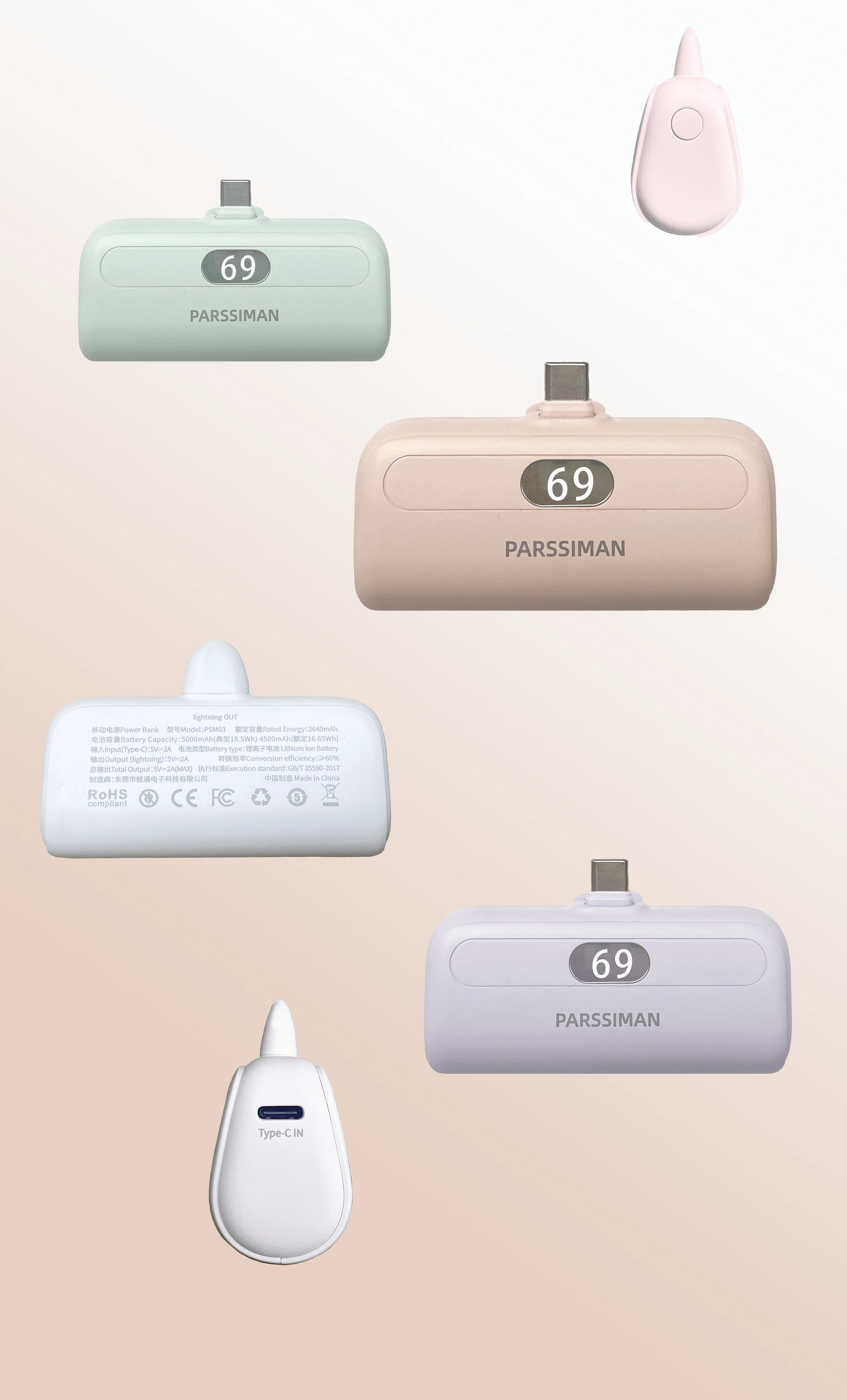 5000mah Newest Universal 3c Ce Kc Certificated Charger Portable Charger ...