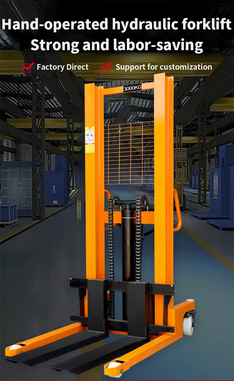 Manual Stacker Hand Lifter Forklift Truck Machine 500kg Hydraulic ...