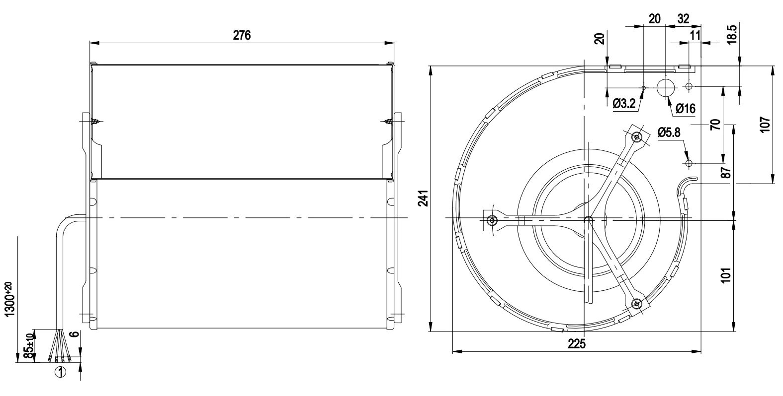 Ebmpapst D2E160-AB01-06 M2E074-FA 230V AC 1.8A 410W Turbo Blower