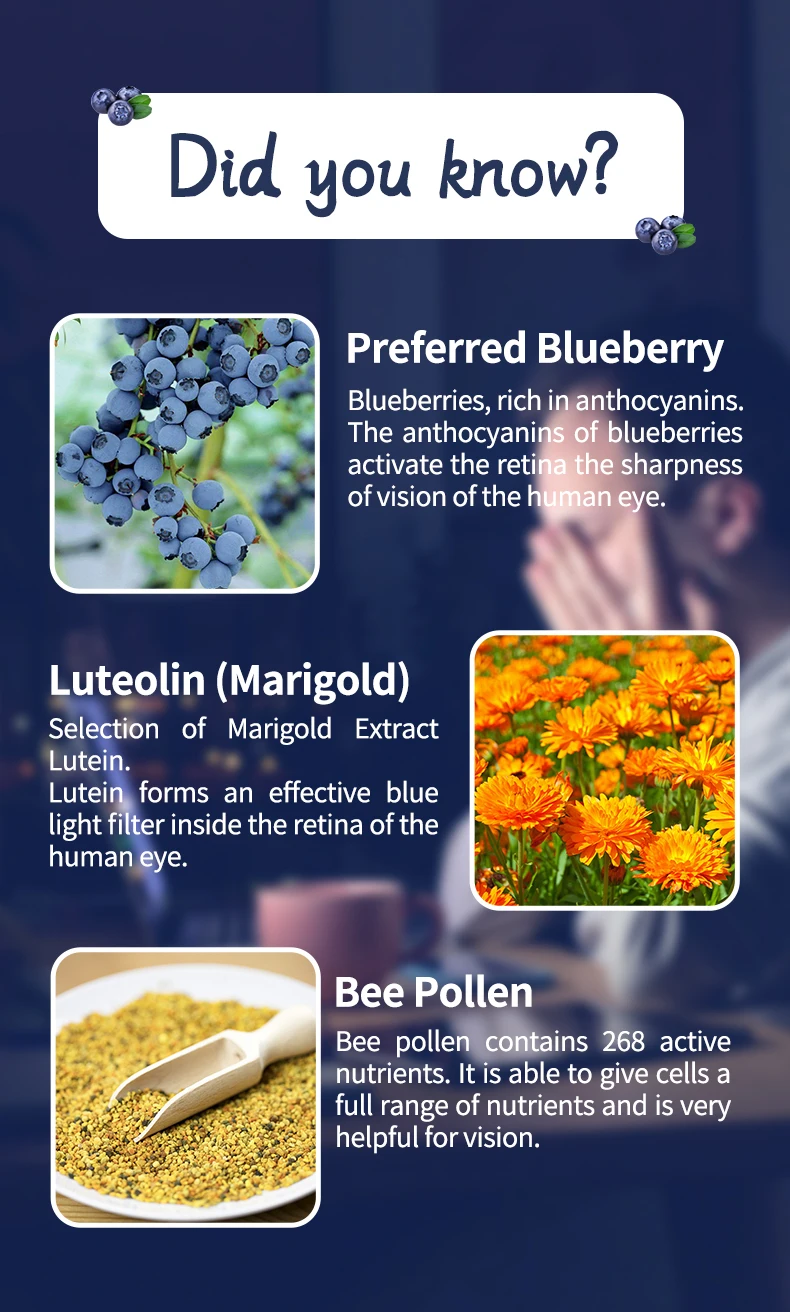 OEM/ODM Blueberry Lutein Ester Eye Supplement - Chewable Tablets for ...
