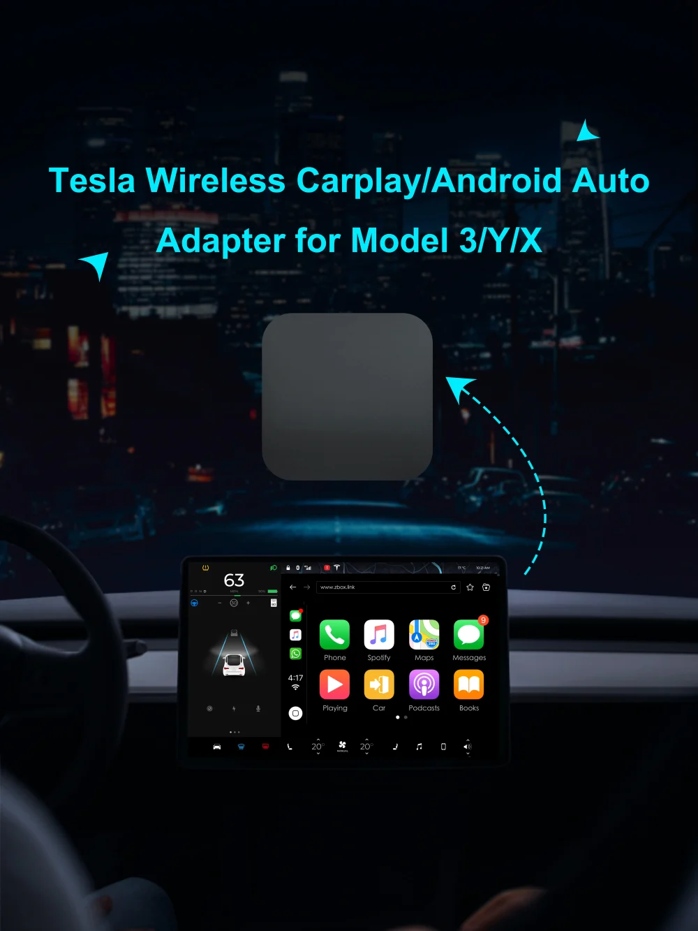 Lancol T6 Wireless Carplay Smart Box - AI Car System for Tesla