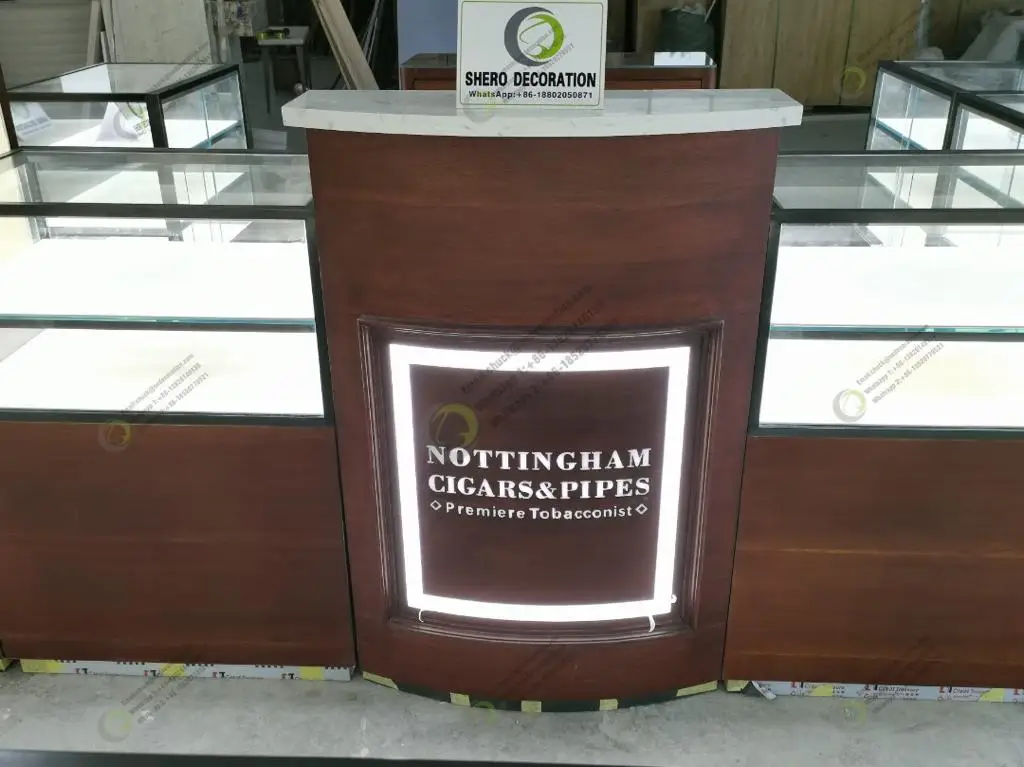 Custom Wooden Shelves Glass Double Door Cigar Humidor Cabinet Cigar ...