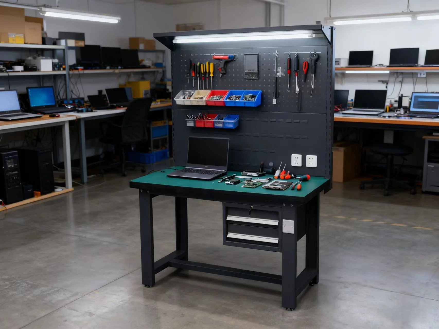 Customizable L1500mm Outdoor Electronic Test Workbench Cellphone Repair ...