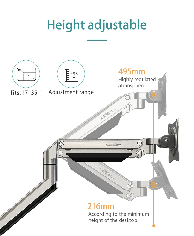 KALOC DS150 Full Motion Ergonomic Monitor Mount - 360° Adjustable