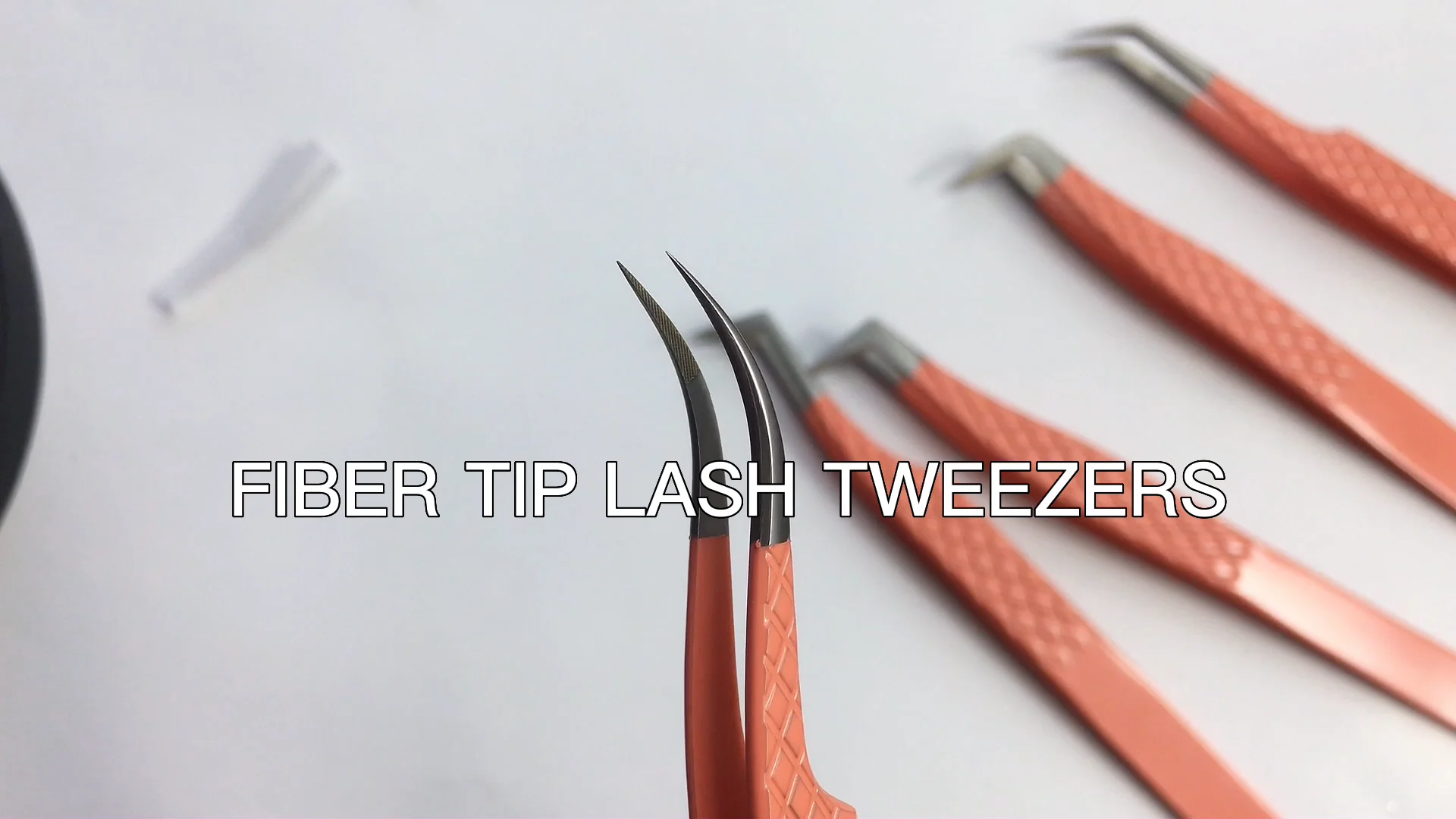 Tightly Closed Fiber Tip Eyelash Tweezers Pink Nano Grip Lash Tweezers ...