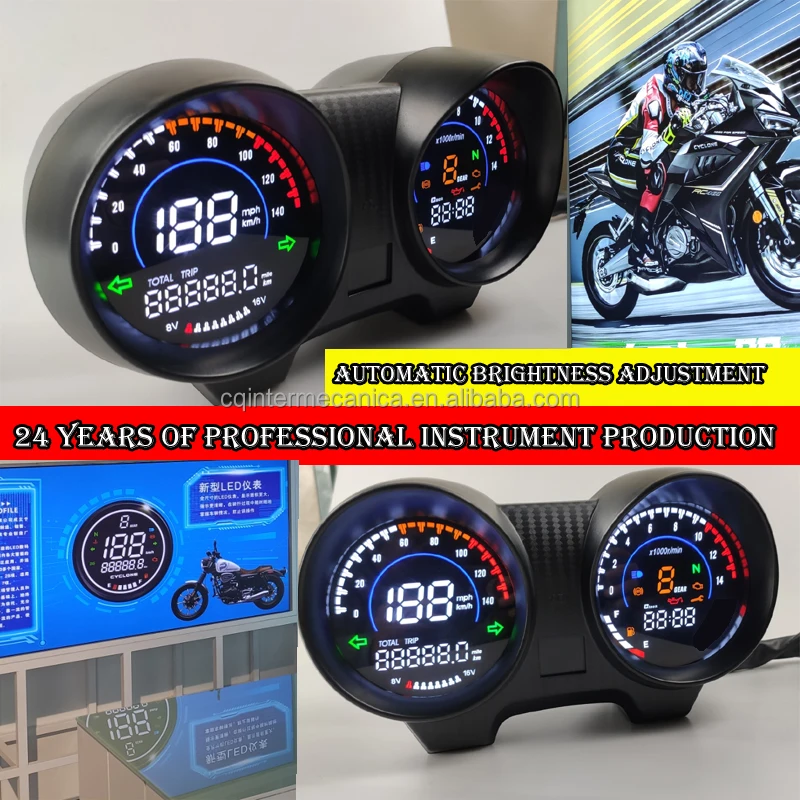 Motorcycle Speedometer Digital CG150 TITAN 150 Led Voltmeter - New OEM