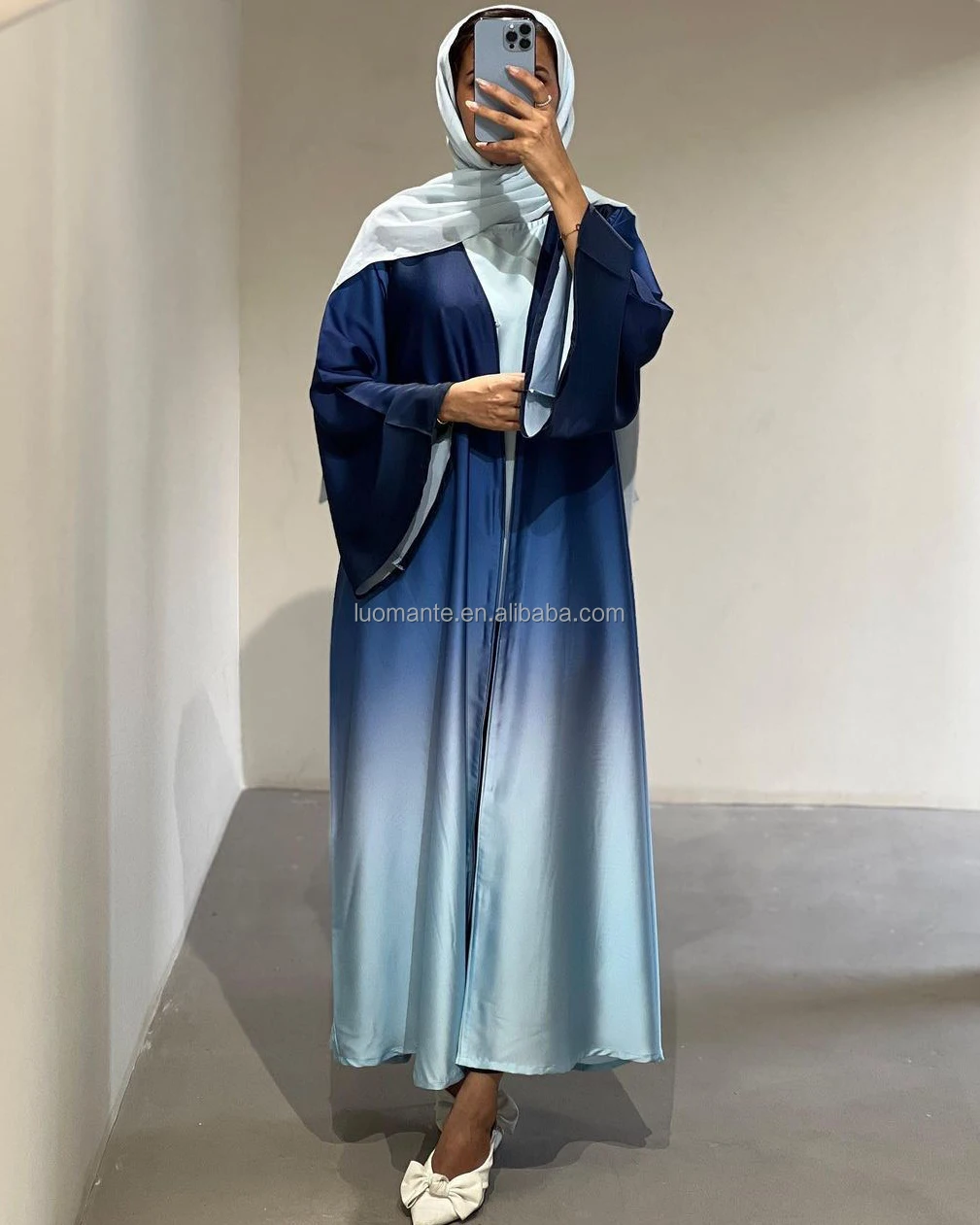 Abaya Manufacturer Custom Islamic Muslim Satin Ombre Gradient Abaya ...