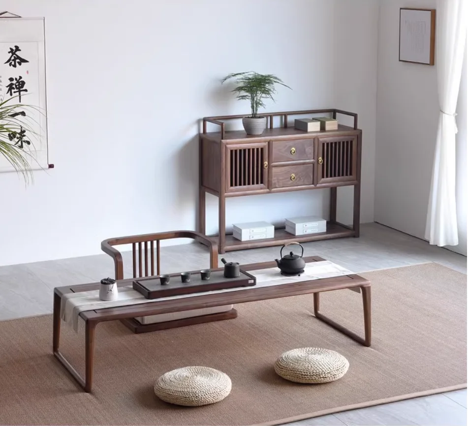 Antique Japanese Solid Wood Furniture - Tea Table & Chair Set