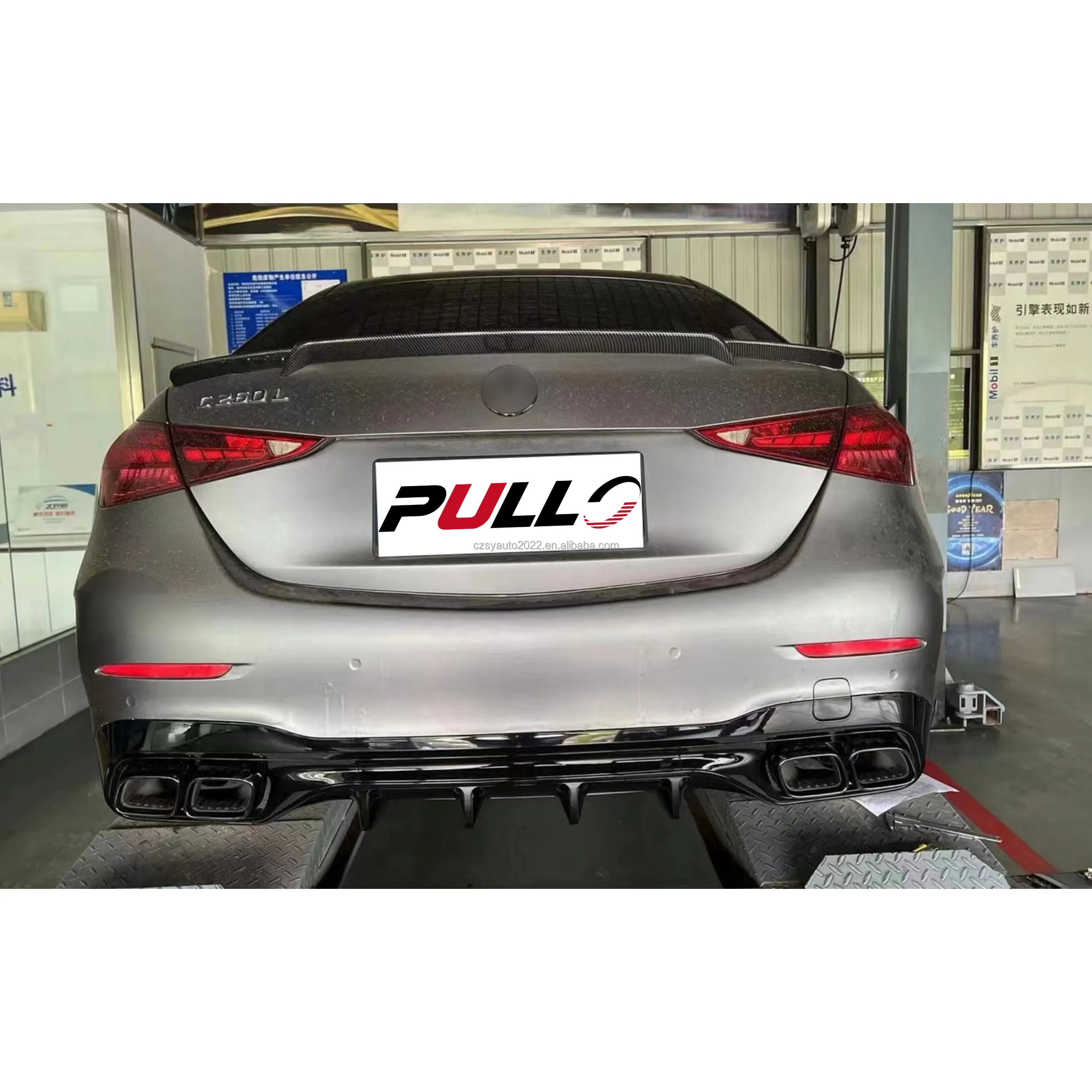 Body Kit Include Rear Diffuser Tail Pipes For Mercedes Benz C Class ...