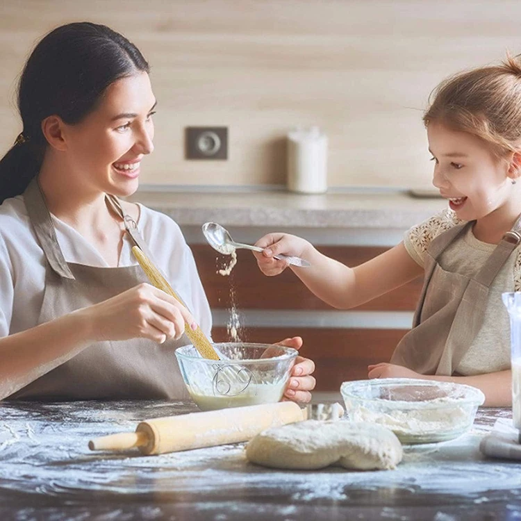 304 Stainless Steel Flour Mixing Stirrer Oak Handle Baking Tool Bread ...