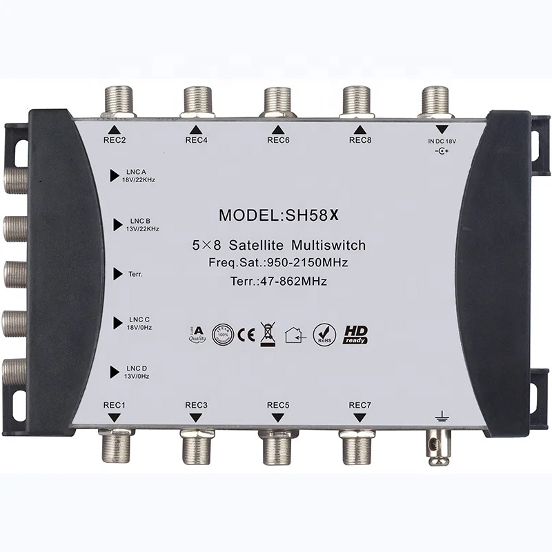 5x8 Satellite Multiswitch - Reliable Digital Signal Switching