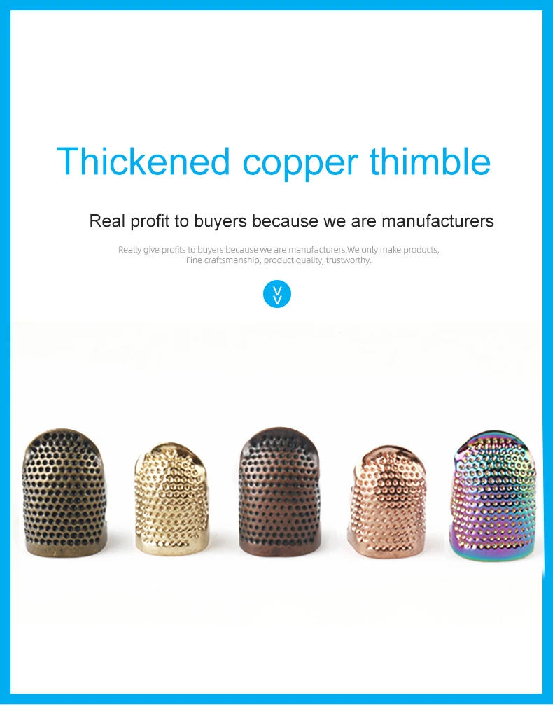 Adjustable Metal Thimble Sewing Tools Needle Presser Finger Sleeves ...