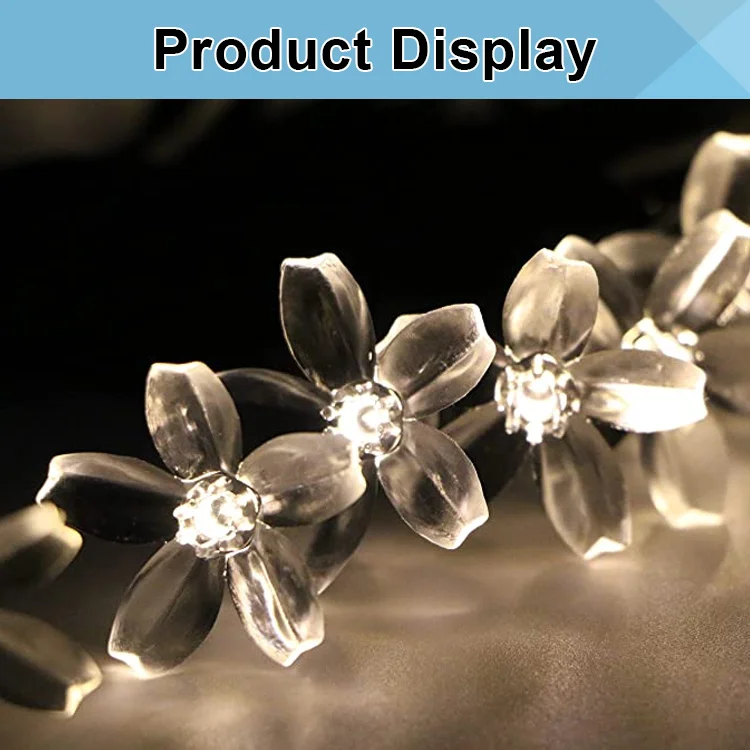 20 Feet 30 Led Sakura Solar Fairy Waterproof Solar String Lights For ...
