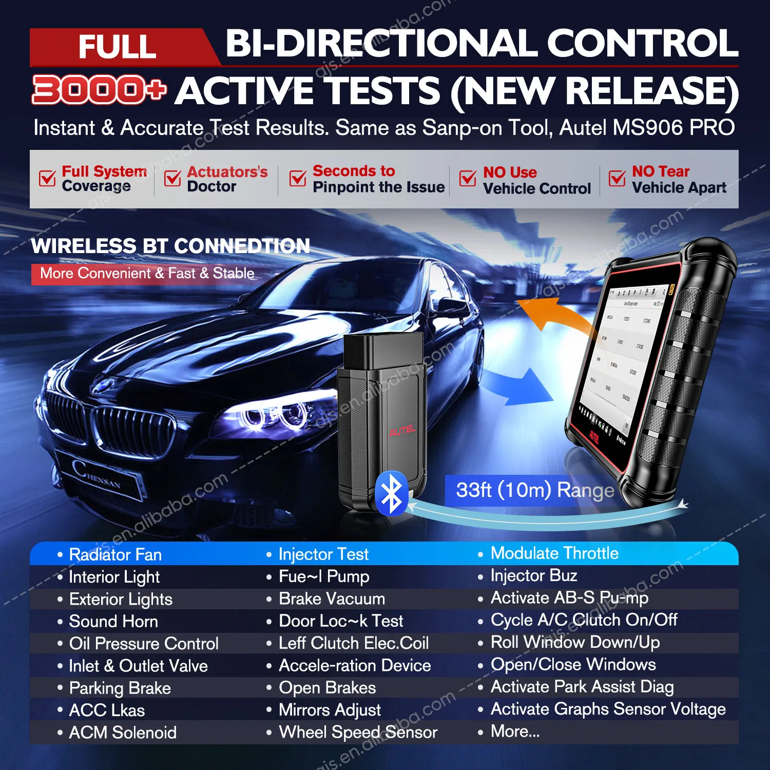 Autel Maxicom Mk900 Ts Auto Universal Full System Obd 2 Scanner Mk 900 ...