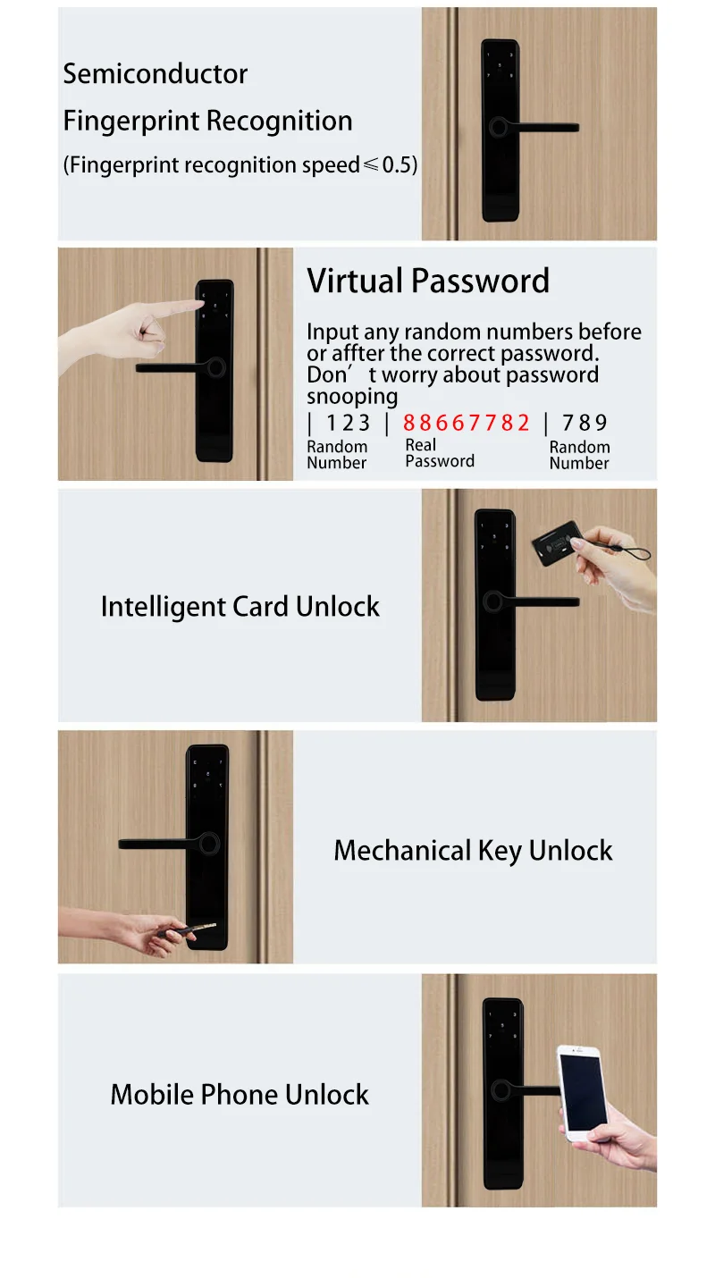 Factory Price Ttlock App Bluetooth Biometric Digital Keyless Lock For ...