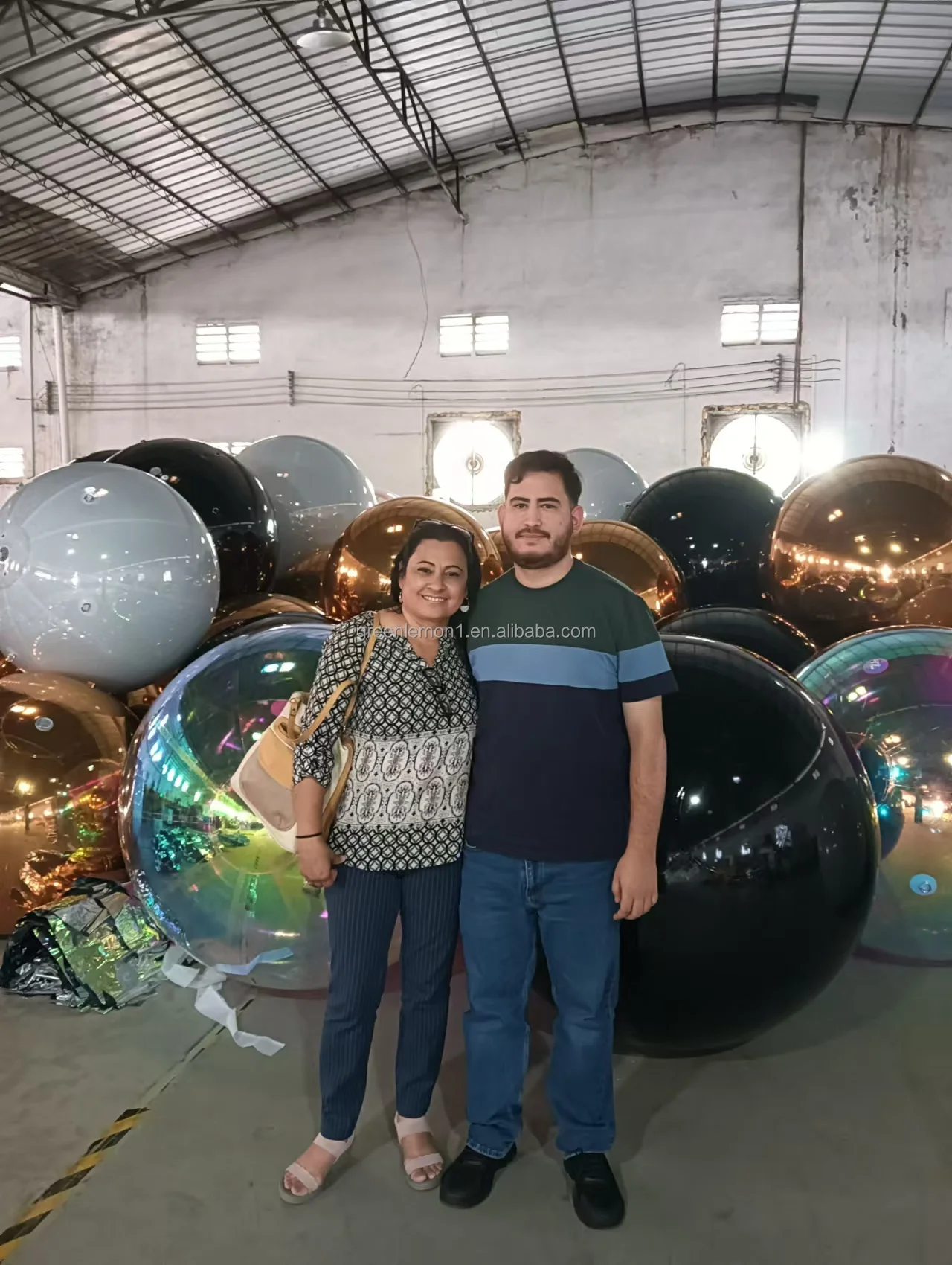 Giant Iridescent Shiny Floating Sphere Balloon Disc Inflatable Mirror ...