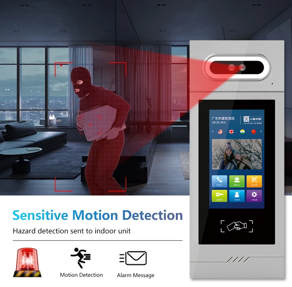 Face ID + IC Card Dual Authentication 7" HD Screen Security 3 Units ...