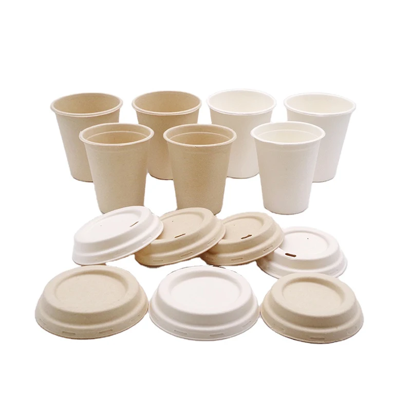 Biodegradable Coffee Cups Disposable Sugarcane Bagasse Compostable Cups ...