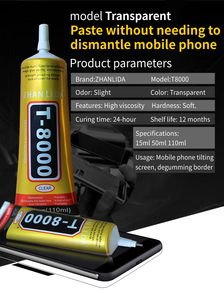 Zhanlida T8000 - Super Glue Epoxy Resin for Screen Repair