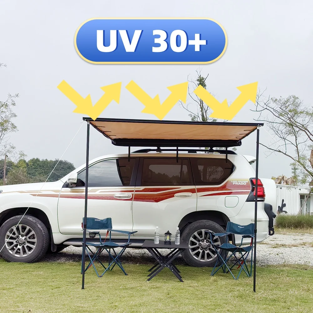 Outdoor Car Shelter Canopy Pull-Out Roof Rack Vehicle Awning UPF50+ Sun ...