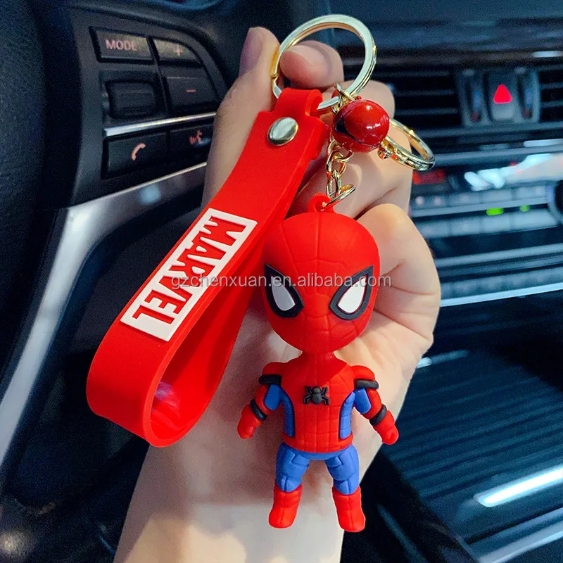 Cartoon Marvel Anime Spider-man Pendant Keychain Holder Key Chain Car ...