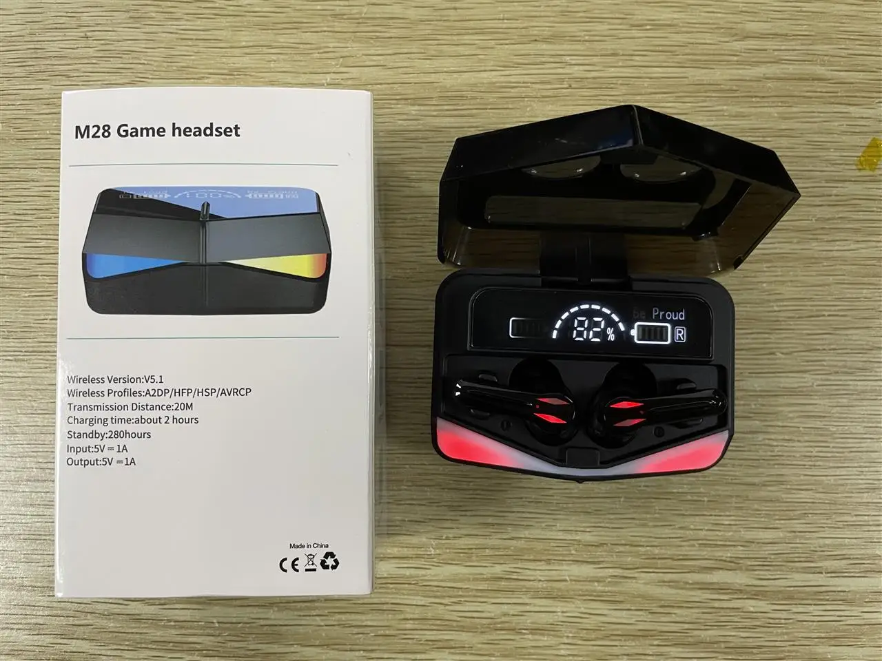 Low Latency Mirror Auriculares Audifono Headset Bt 5.1 M28 Tws Wireless ...