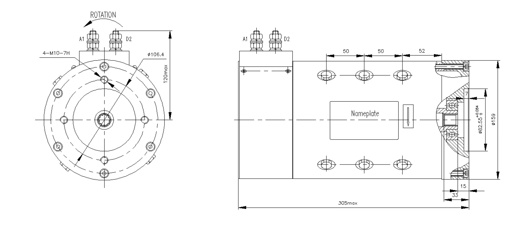 4kw Brushed High Power Low Speed Electric Dc Motor For Lift ...