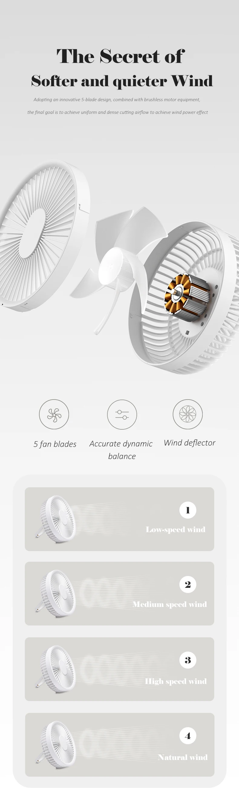 4000mAh Flexible Stand Fans Oscillating Rotating Rechargeable Electric ...