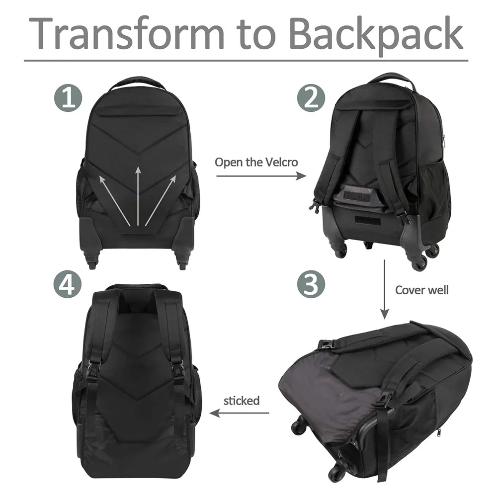 Factory Wholesale OEM ODM Roomy Travel Backpack with Wheel Waterproof ...