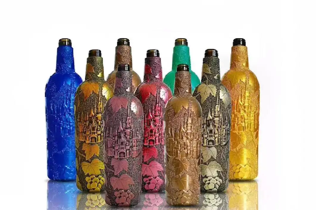 Glass Bottle 3d Carving Viewing,Embossing Bottle Special For High-class ...