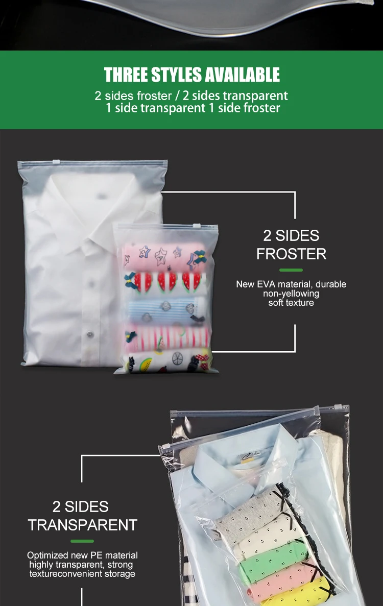 Custom Printed Logo T Shirt Plastic Zip Lock Bag