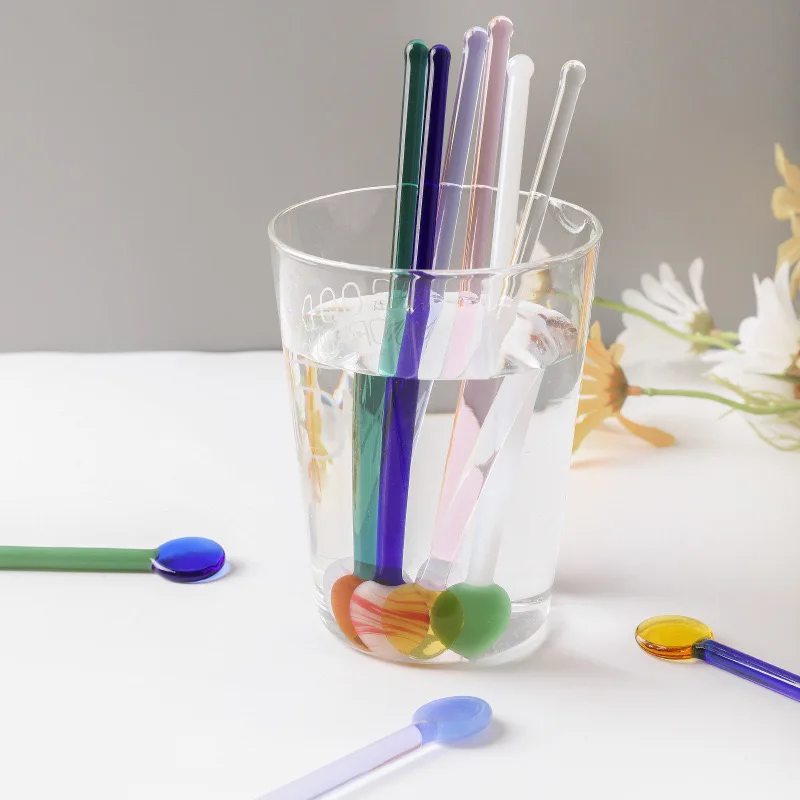 Mini Little Tea Spoons Color Glass Stir Spoon For Coffee Sugar Dessert ...